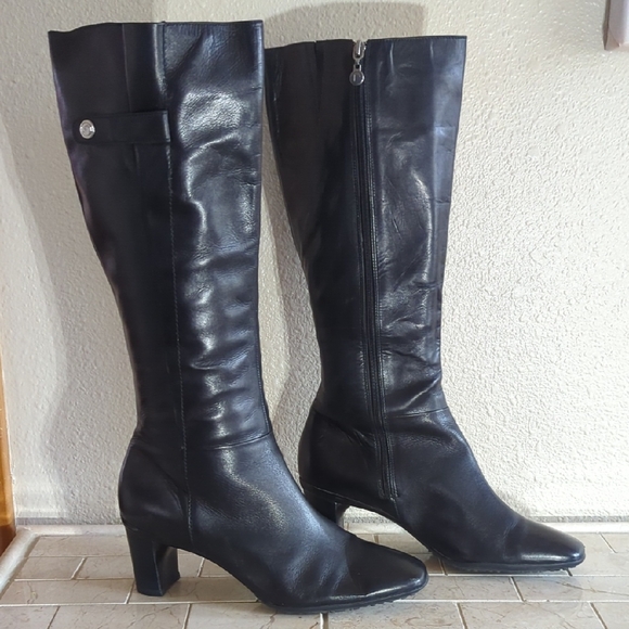 Rockport | Shoes | Rockport Black Leather Boots | Poshmark